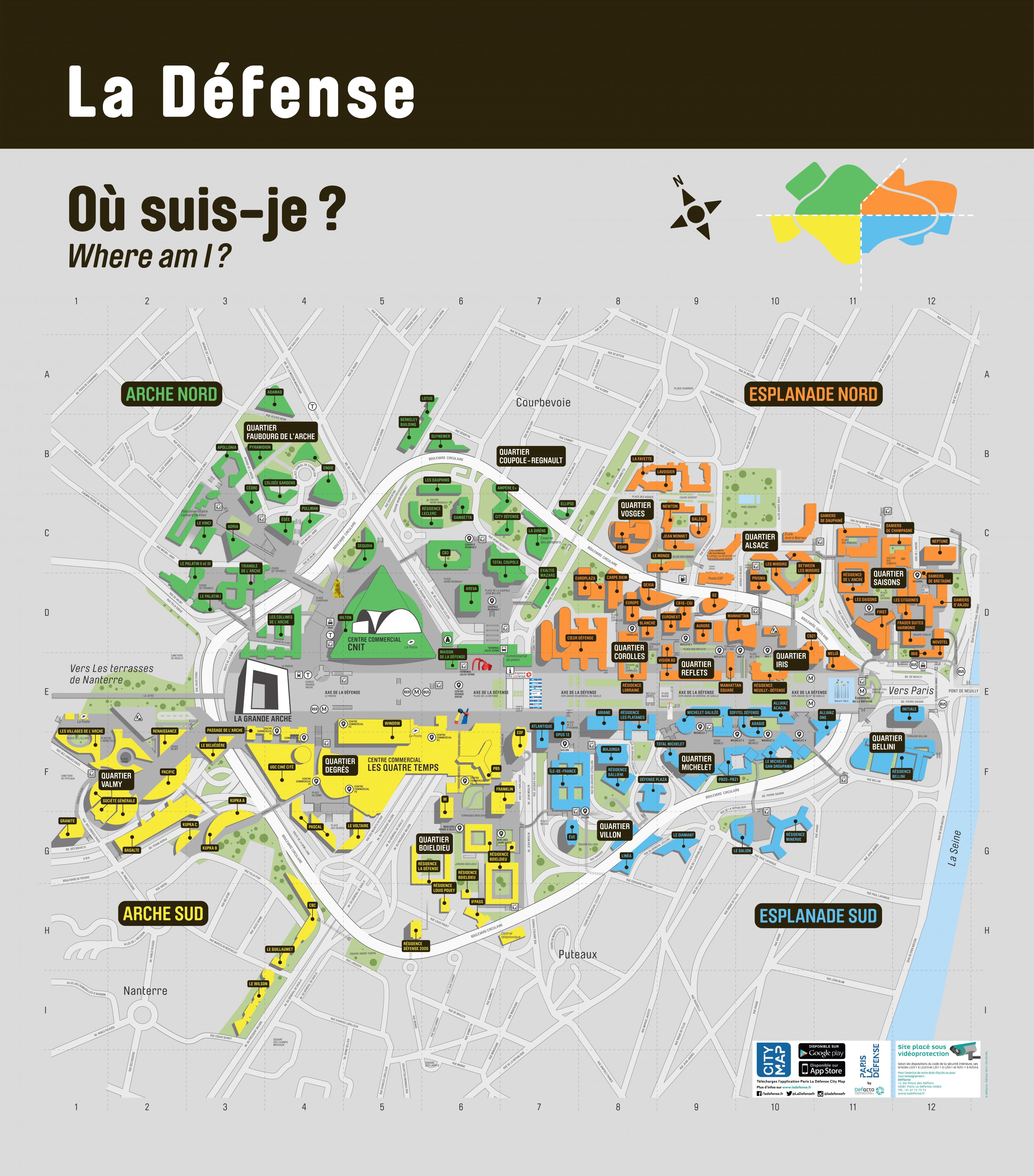 La Défense map - Map of La Défense (France)