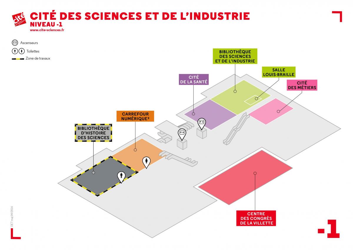 The Cité des Sciences et de l'Industrie Level -1 map - Map of The Cité ...