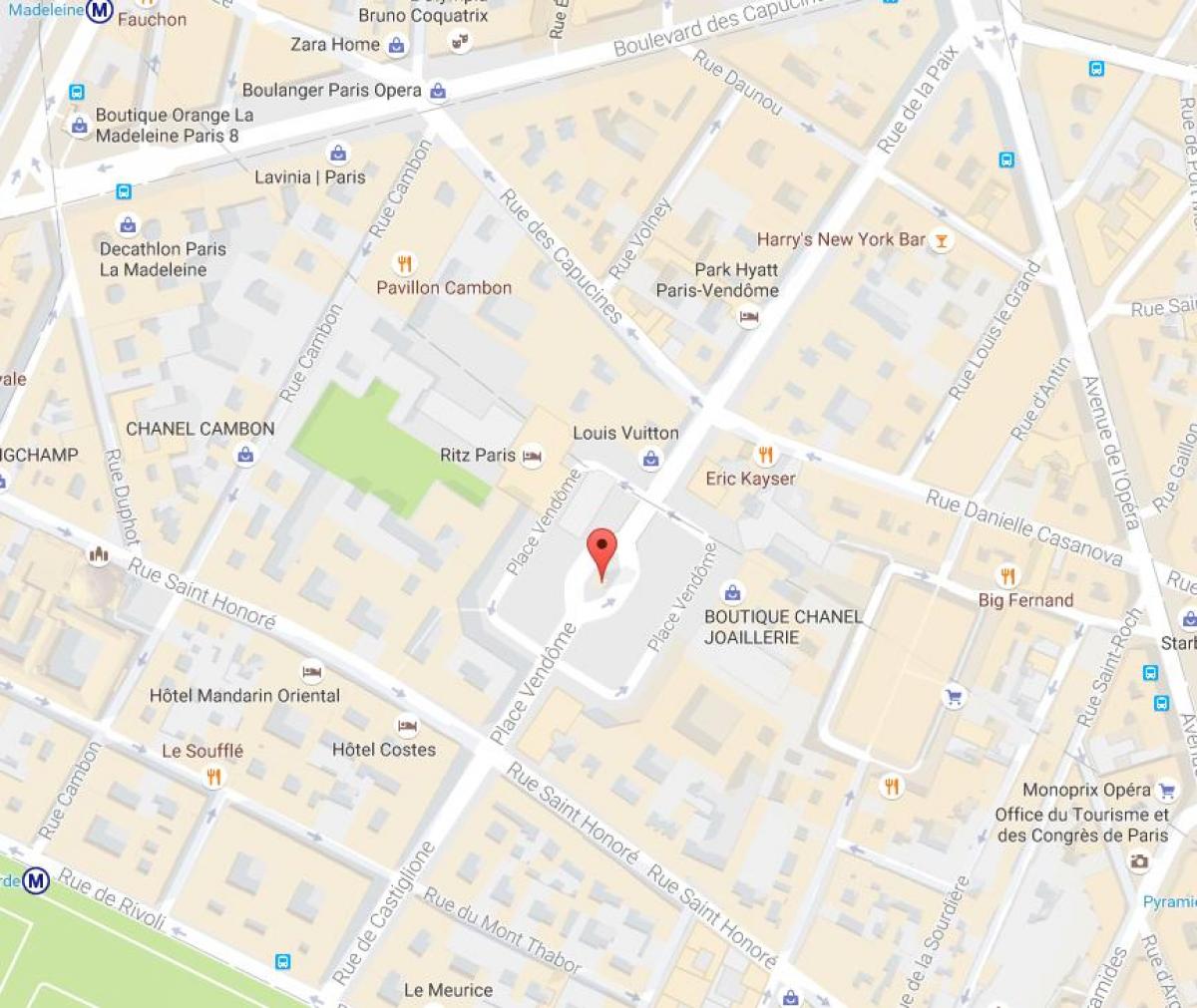 The Place Vendôme map - Map of The Place Vendôme (France)